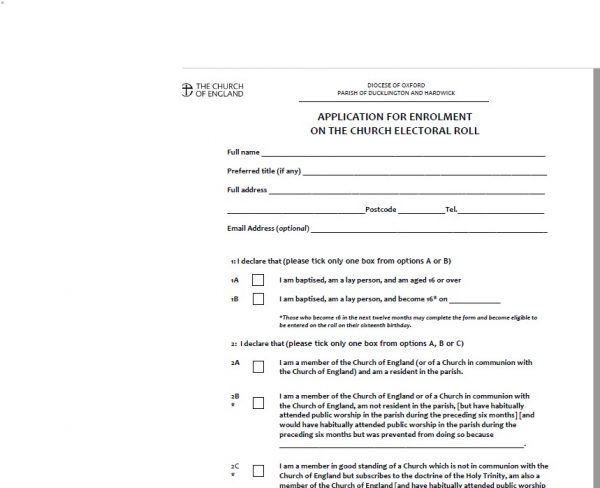 Church Electoral Roll – ensure you’re on it – St. Bartholomew's Church